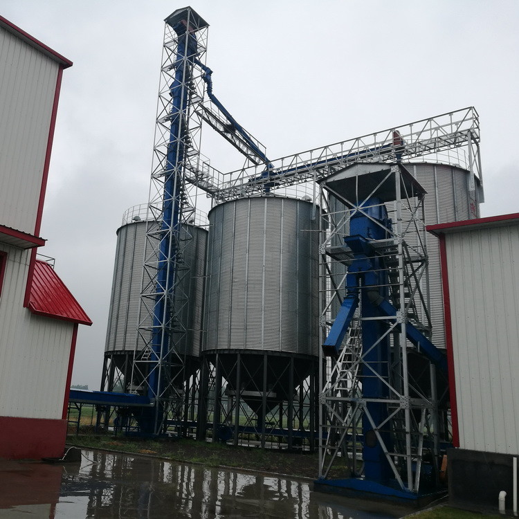 Farming Hopper Bottom Steel Grain Bin / Feed Storage Corrugated Grain Silo