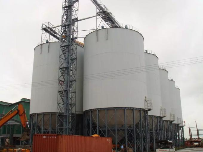 Thermal Insulation Metal Silos For Grain Storage Public Drain Area Suppport